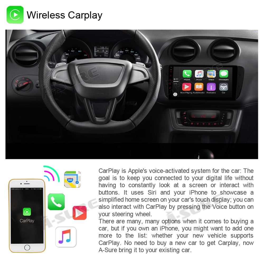 9" 2+32GB Android Wireless Carplay Android Auto GPS Navi Car Radio Ste